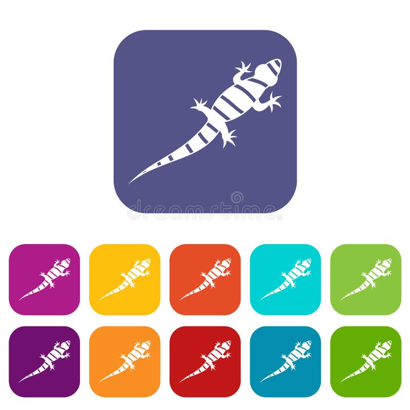 Lizard icons set stock vector. Illustration of lizard - 96296729