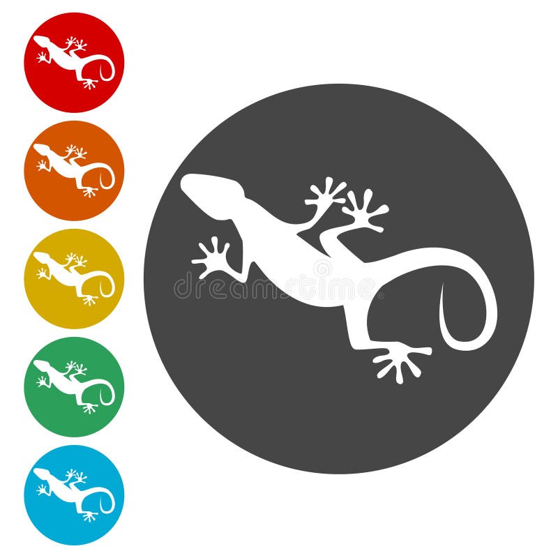 Lizard Icons Set Vector - Illustration Stock Vector - Illustration of ...