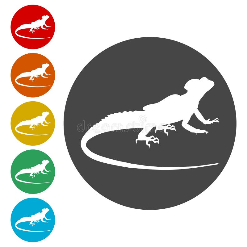 Lizard Icons Set, Isometric Style Stock Vector - Illustration of ...