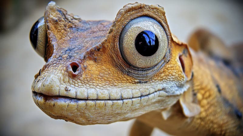 A Lizard with Its Eyes Open and a Smile on Its Face Stock Image - Image ...