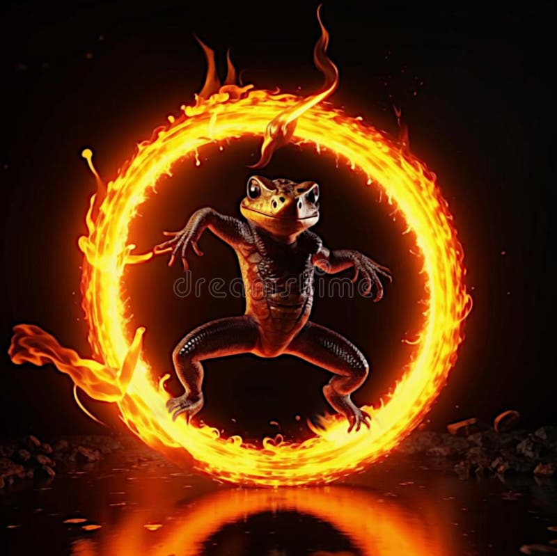 Lizard jump. Creative. stock photo. Image of flame, amphibians - 361723680