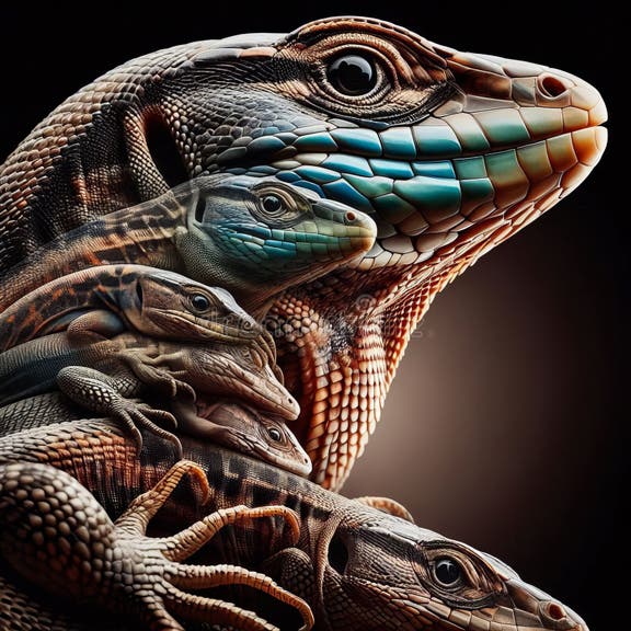 Lizard Layering Close Up of a Lizard S Body Multiple Exposure Ef Stock ...