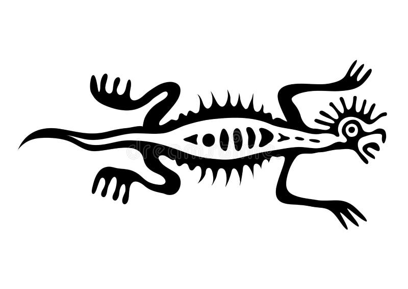Lizard in native style stock vector. Illustration of isolated - 52388344