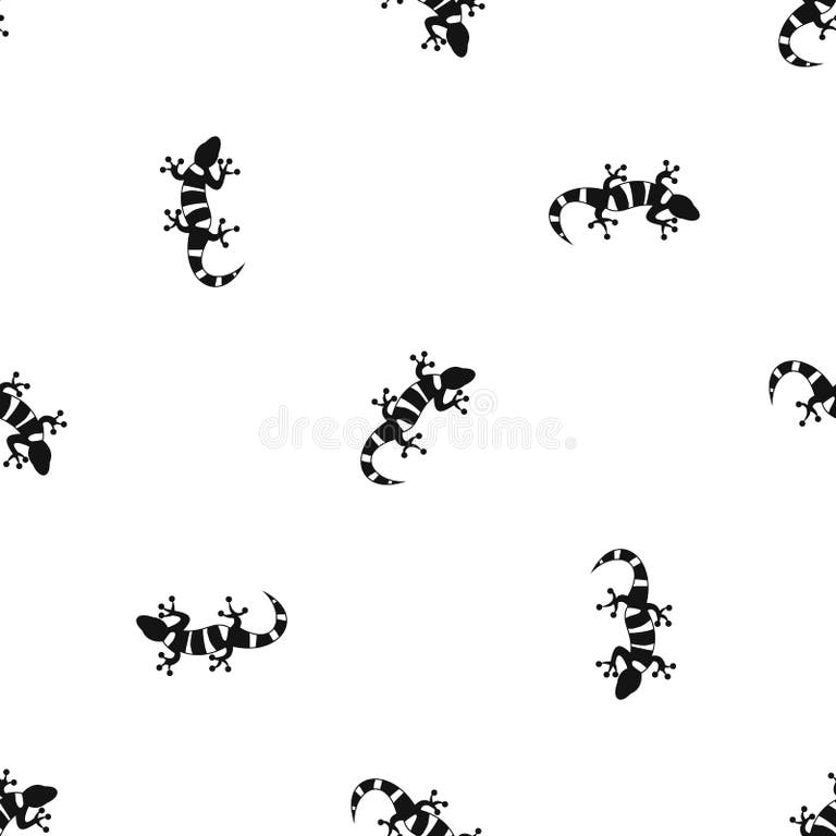 Lizard Pattern Seamless Black Stock Vector - Illustration of amphibian ...