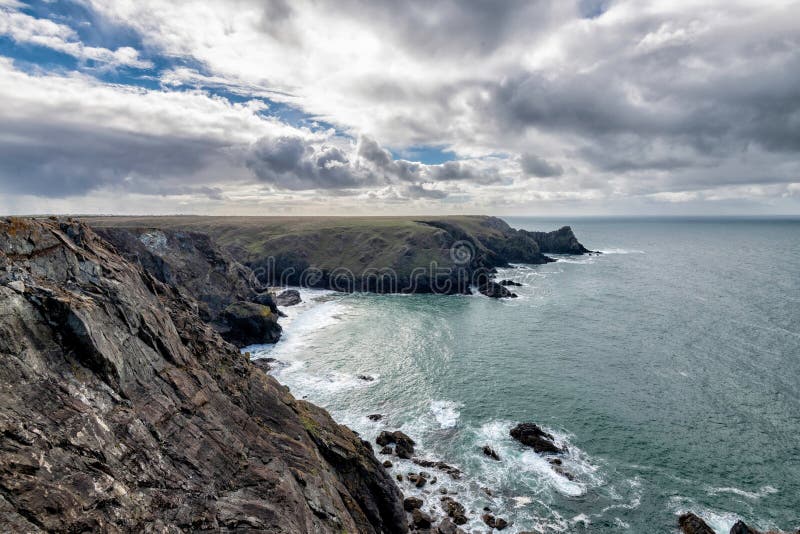 Lizard Peninsular Cornwall from the Coastal Path Stock Image - Image of ...