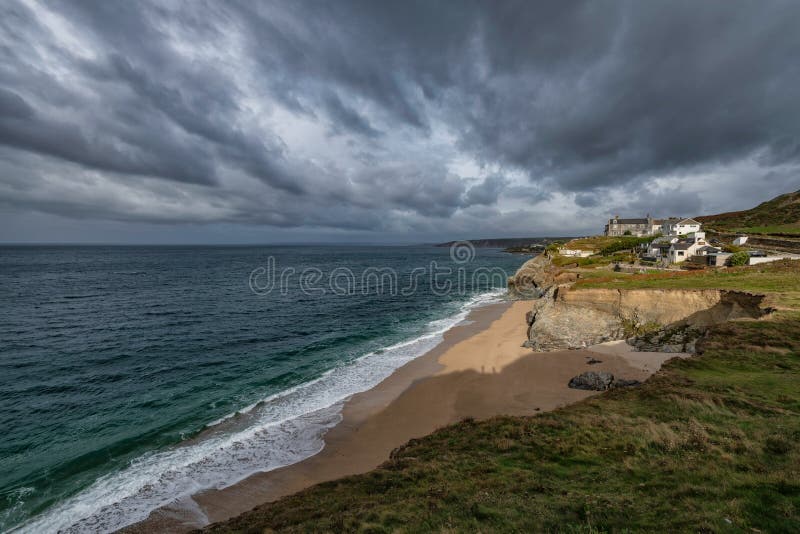 Porthleven Lizard Peninsular Cornwall from the Coastal Path Stock Image ...