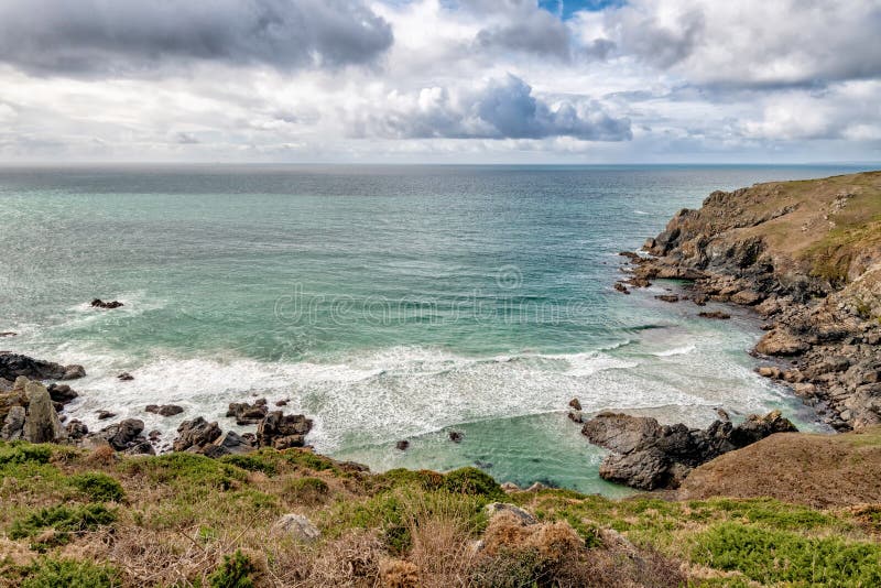 Lizard Peninsular Cornwall from the Coastal Path Stock Image - Image of ...