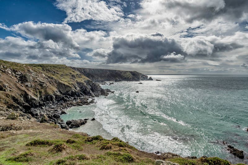 Lizard Peninsular Cornwall from the Coastal Path Stock Photo - Image of ...