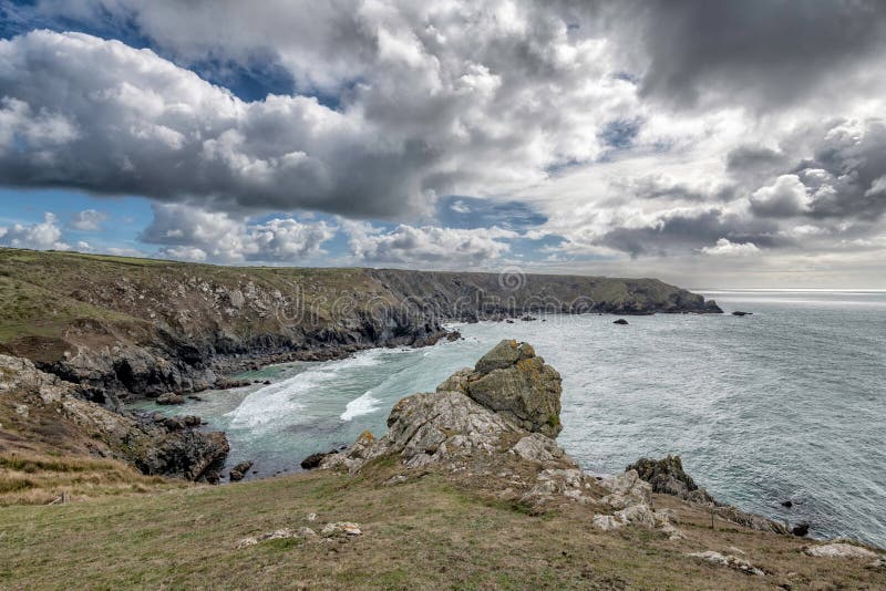 Lizard Peninsular Cornwall from the Coastal Path Stock Photo - Image of ...