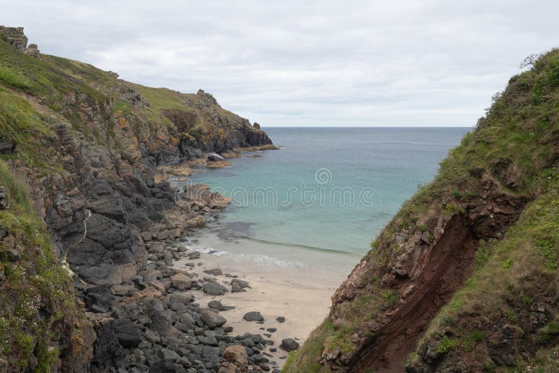 Lizard point in Cornwall stock image. Image of cove - 156456449