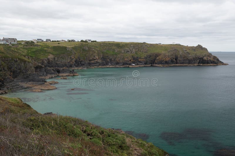 Lizard point in Cornwall stock image. Image of cove - 156456227