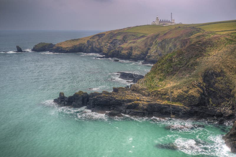 Lizard Point and Lighthouse Landscape Stock Image - Image of season ...