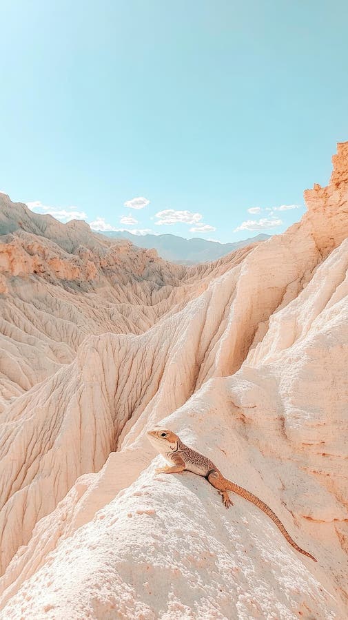 A Lizard Rests Atop a Pile of Rocks in the Desert, Soaking Up Sunlight ...