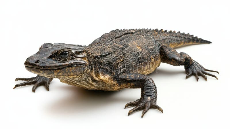 Textured Lizard Crawling on White Surface Stock Photo - Image of exotic ...