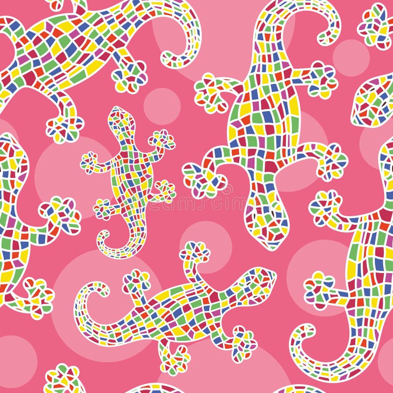 Lizard Seamless Pattern Background. Pink Colors Stock Vector ...