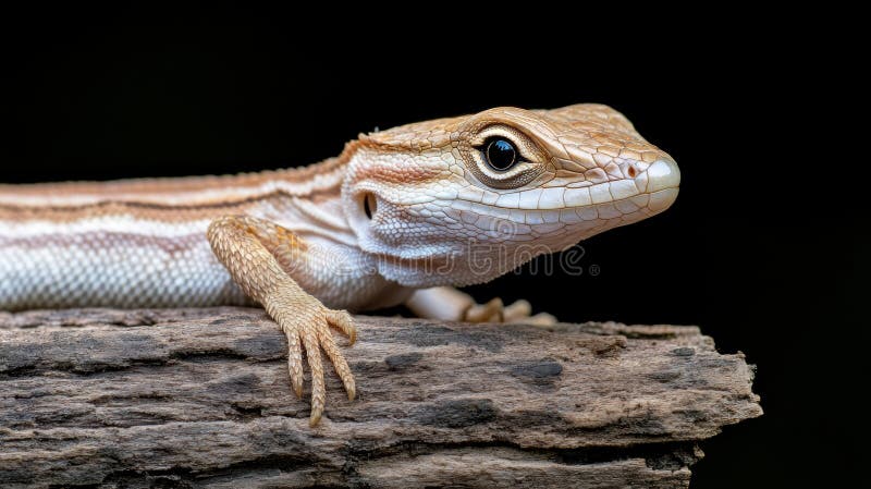 A Lizard is Sitting on a Log with Its Eyes Closed, AI Stock Photo ...