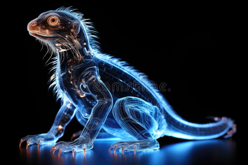 A Lizard Sitting on Top of a Table, Celestial Outline. Stock ...