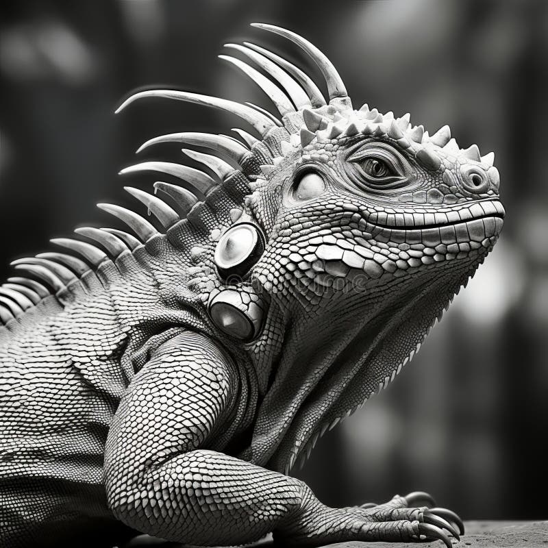 A Lizard with Spikes on Its Head Stock Image - Image of wildlife ...