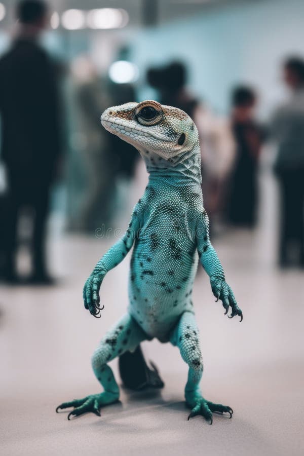 A Lizard is Standing on Its Hind Legs. AI Generative Image. Stock ...