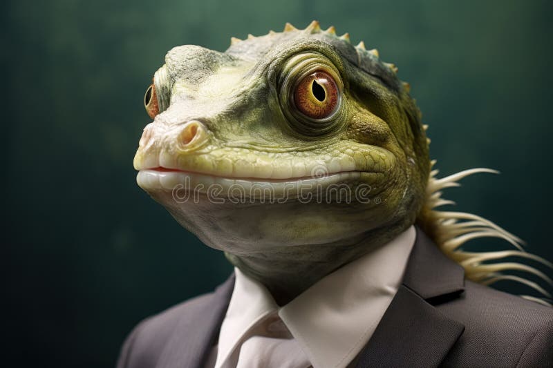 A lizard in a suit stock illustration. Illustration of attire - 294246637