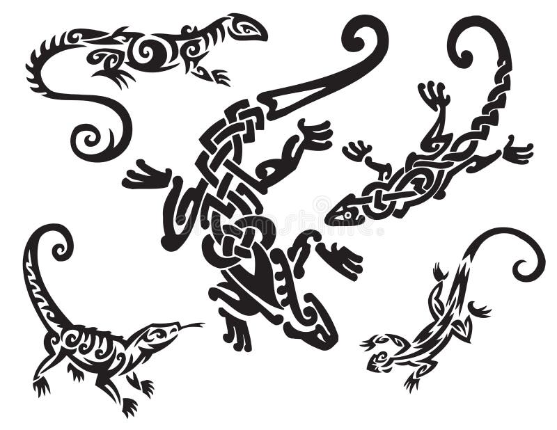 Maori Lizard Flash Tattoo Stock Illustrations – 18 Maori Lizard Flash ...
