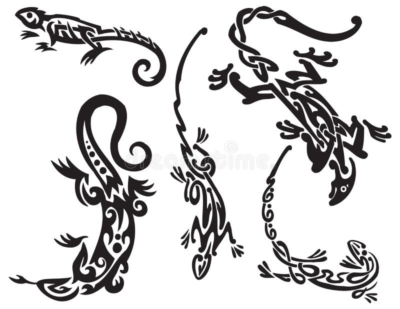 Maori Lizard Flash Tattoo Stock Illustrations – 18 Maori Lizard Flash ...