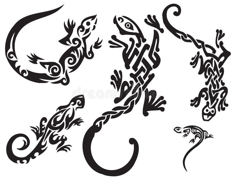 Maori Lizard Flash Tattoo Stock Illustrations – 18 Maori Lizard Flash ...