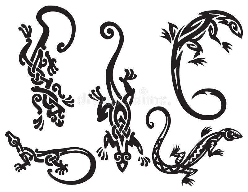 Maori Lizard Flash Tattoo Stock Illustrations – 18 Maori Lizard Flash ...