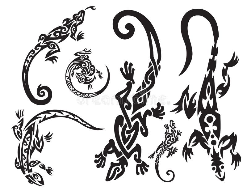 Maori Lizard Flash Tattoo Stock Illustrations – 18 Maori Lizard Flash ...