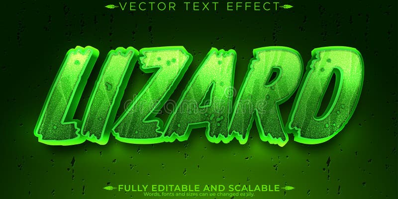 Lizard Text Effect, Editable Animal and Chameleon Text Style Stock ...