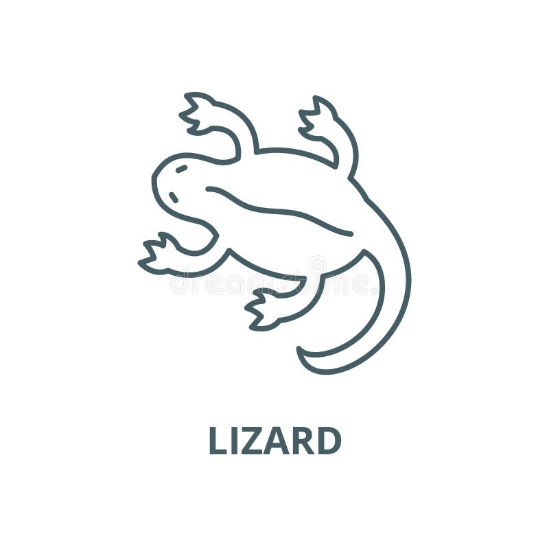Lizard Vector Line Icon, Linear Concept, Outline Sign, Symbol Stock ...