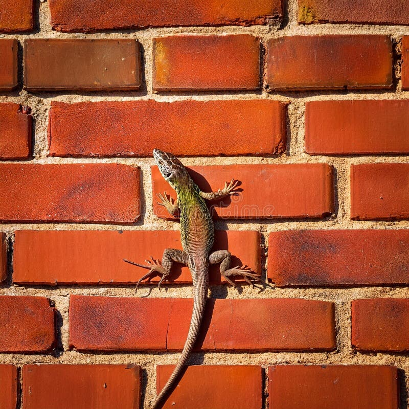 Lizard on the Wall, AI Generated Stock Illustration - Illustration of ...