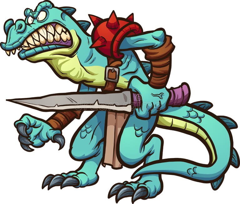 Lizard warrior stock vector. Illustration of gradient - 87761179