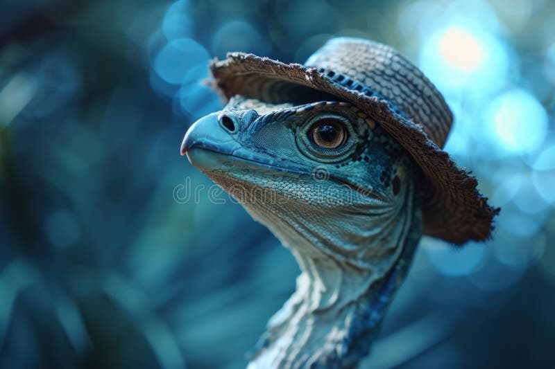 A lizard wearing a hat stock illustration. Illustration of animal ...