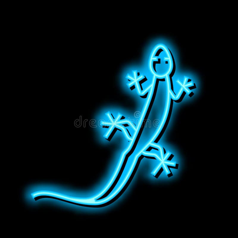 Lizard Wild Animal Neon Glow Icon Illustration Stock Vector ...