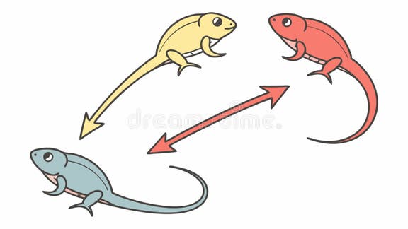 Lizards Changing Direction, Vector Motion Study, Vector Design ...