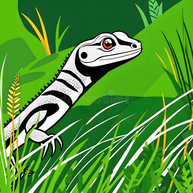 Lizards in Grass, AI-Generatet Stock Illustration - Illustration of ...