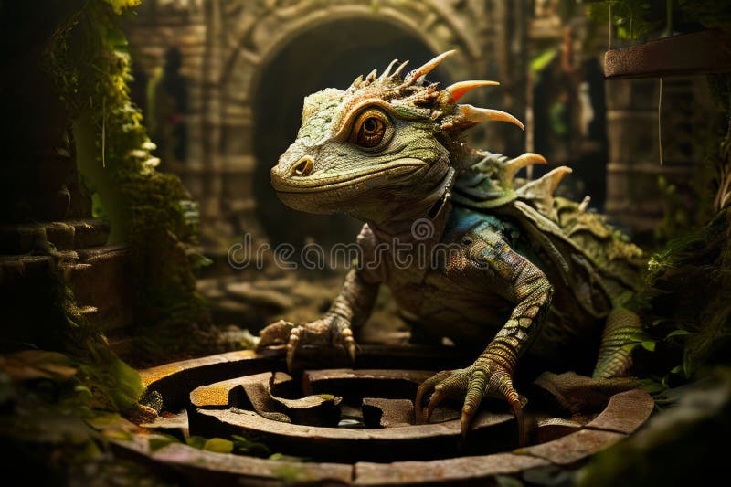 The Lizards Labyrinth a Lizard Finds Himself in a Labyrinth Fill Stock ...