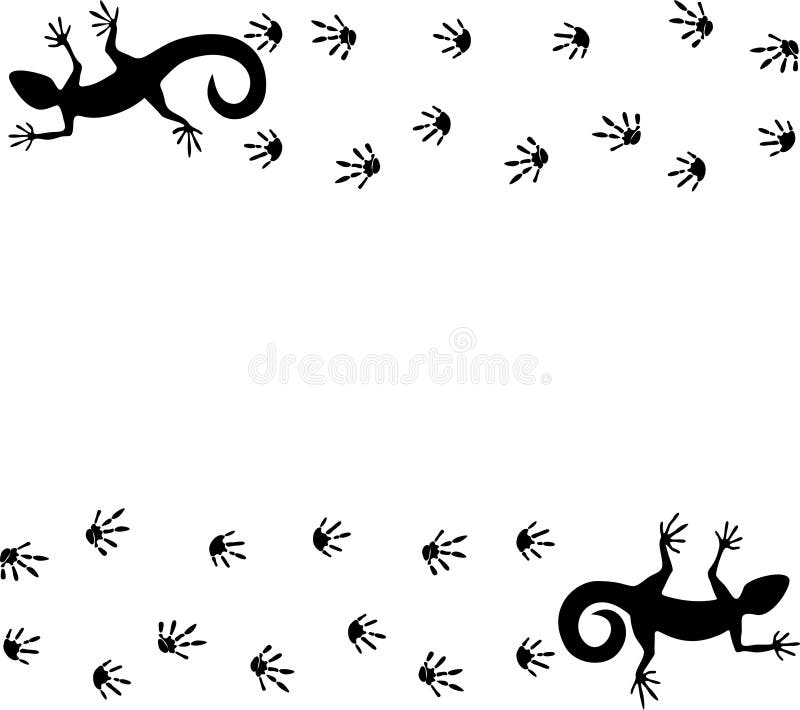 Lizards and traces stock vector. Illustration of lizard - 18337011