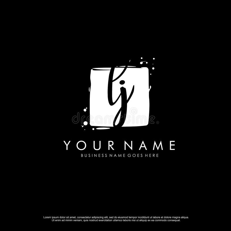LJ Letter Logo Design With Square Stock Vector - Illustration of label ...