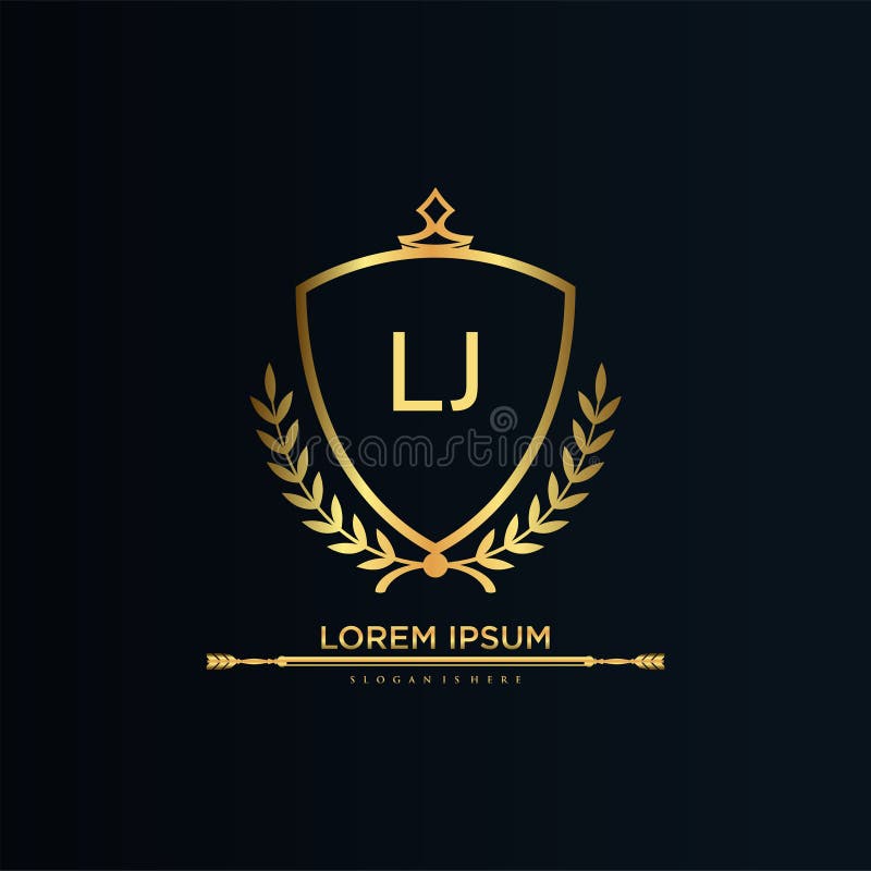 LJ Letter Initial with Royal Template.elegant with Crown Logo Vector ...