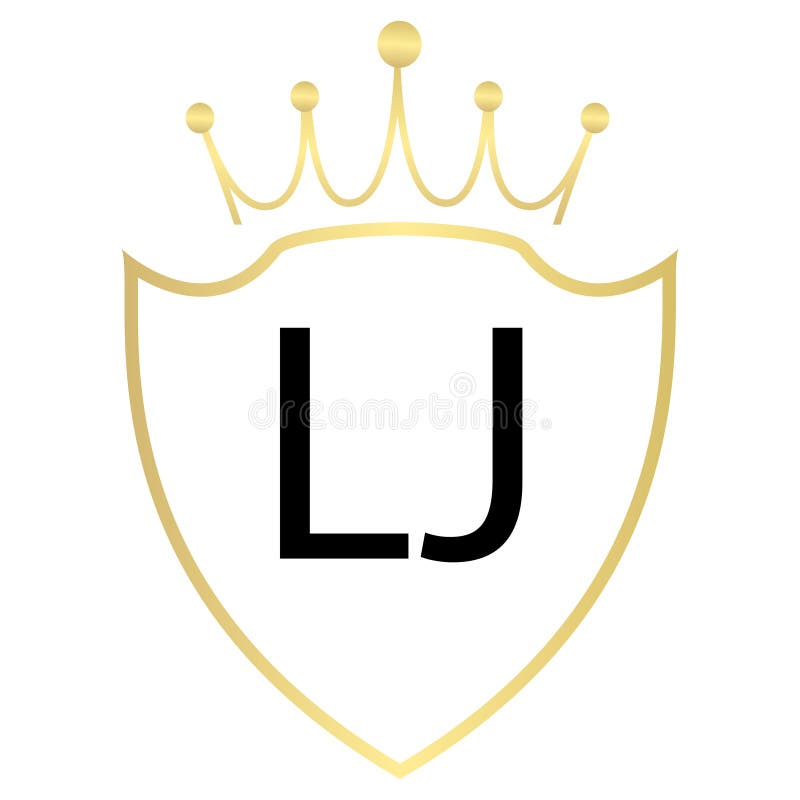 LJ Letter Logo Design with Simple Style Stock Illustration ...