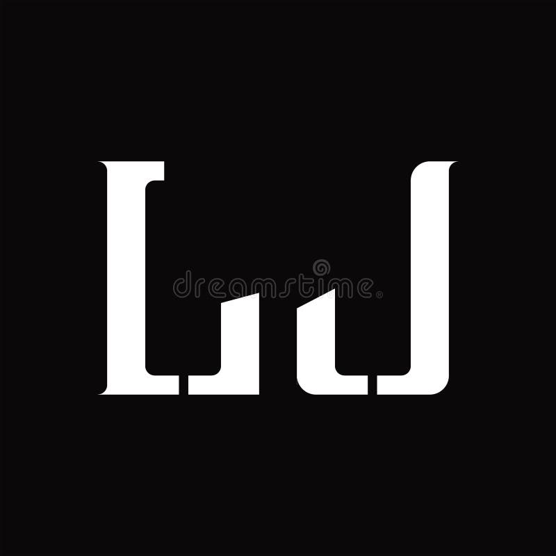 LJ Logo Monogram with Middle Slice Design Template Stock Vector ...