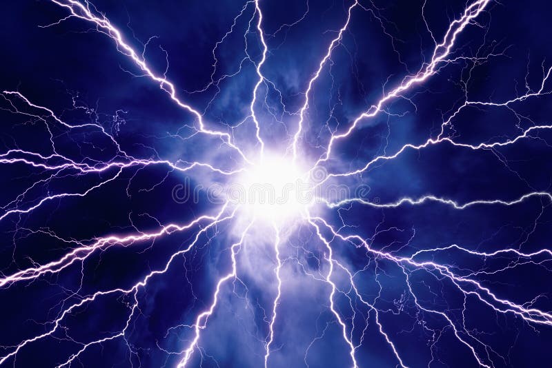 Ljusa Blixtar I Mörk Himmel Arkivfoto - Bild av elkraft, elektricitet ...