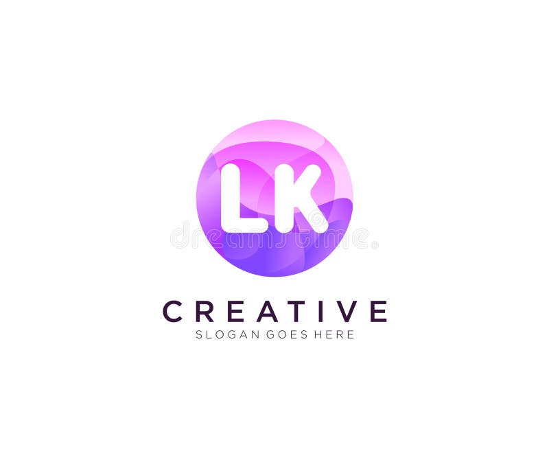 LK Initial Logo with Colorful Circle Template Vector Stock Vector ...