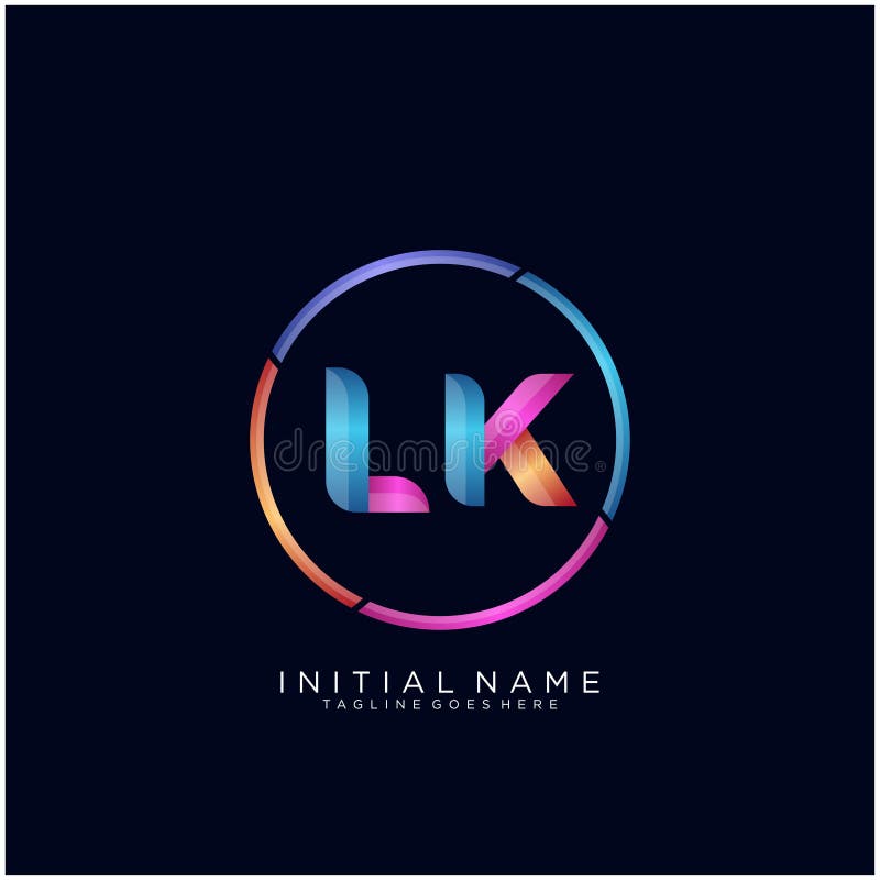Lk Letter Logo Icon Design Template Elements Stock Vector