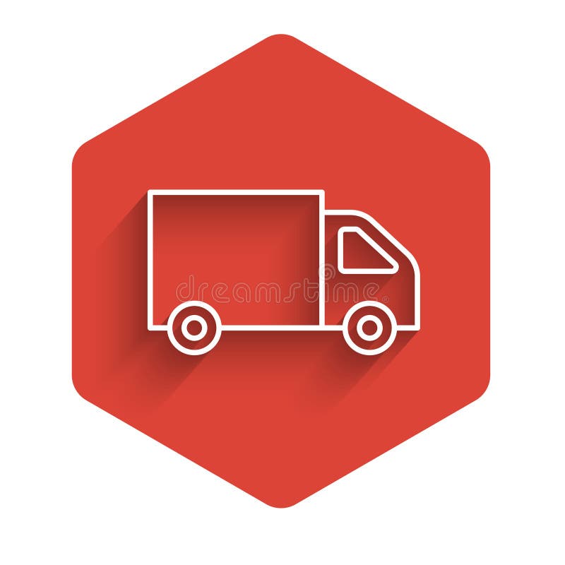 LKW-Symbol Mit Langer Schattenseite. Hexagon. Vektor Vektor Abbildung ...