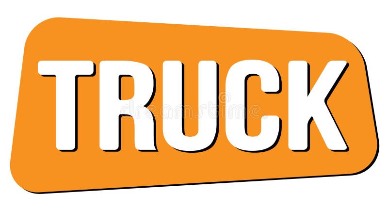 LKW-Text Auf Orangefarbenem Trapezstempelzeichen Stock Abbildung ...