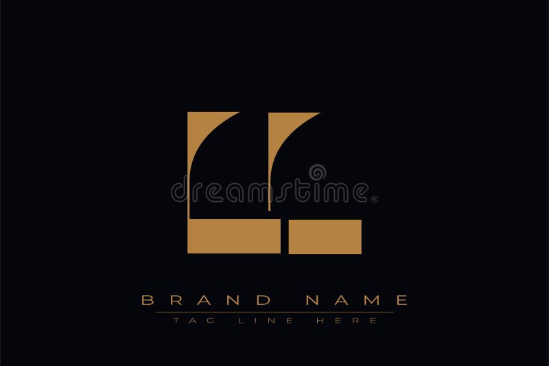 LL Initial Letter Logo Design Stock Vector - Illustration of sign, line ...