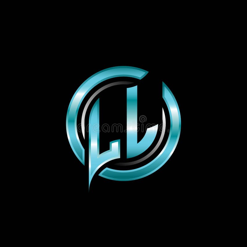 LL Initial Monogram Logo Circle Rounded Stock Vector - Illustration of ...